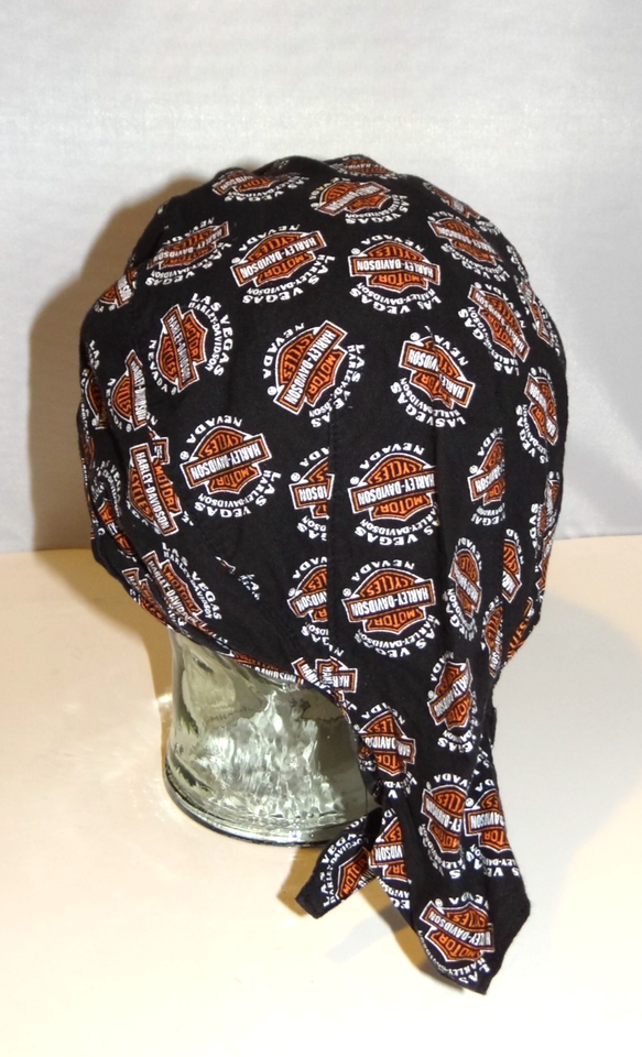 Harley Davidson LAS VEGAS Skull Cap Head Doo Rag Bar Shield Biker ...
