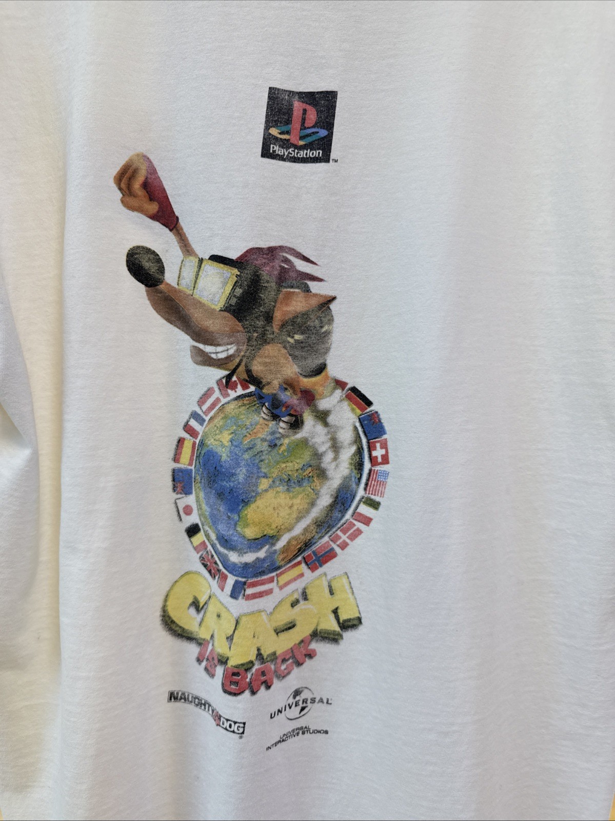 RARE 1997 CRASH BANDICOT 2 PLAYSTATION VIDEO GAME TEE… - Gem