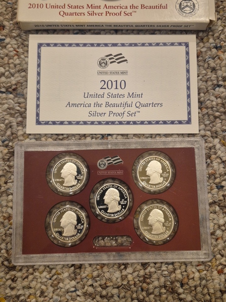 United States Mint 2010 America the Beautiful Silver Proof Quarters Set ...