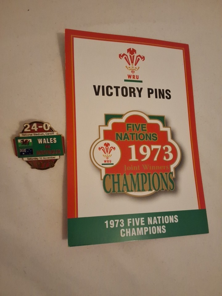Wales Rugby Badge WRU Five / Six Nations Grand Slam 1973 Five Nations ...