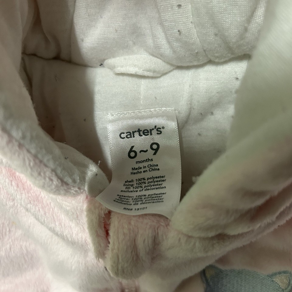 Baby Girl Carter’s Pink Winter Bunting Suit Size 6-9 Months | eBay UK