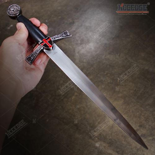 16" Medieval Knights Templar Stainless Steel Fixed Blade Dagger Knife ...