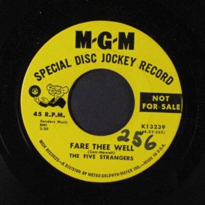 FIVE STRANGERS: fare thee well / mockin' bird hill MGM 7" Single 45 RPM ...