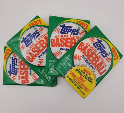 1987 Topps Baseball Card Wax Packs - 4 Unopened Packs - 17 cards/pack ...