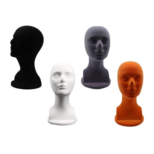 Flocking Foam Male Mannequin Head Model Multifunctional Portable for ...