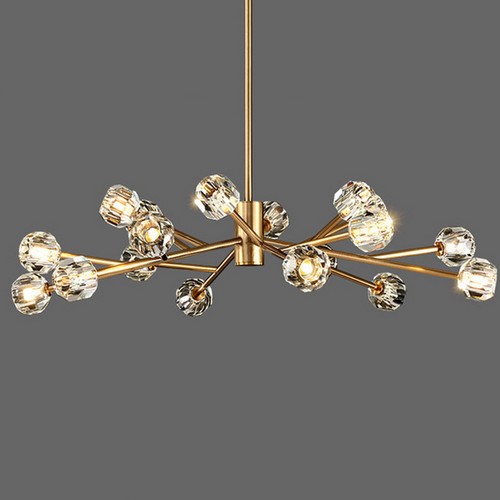 18-Lights Crystal Chandelier G9 LED Sputnik Pendant Lamp Modern Ceiling ...