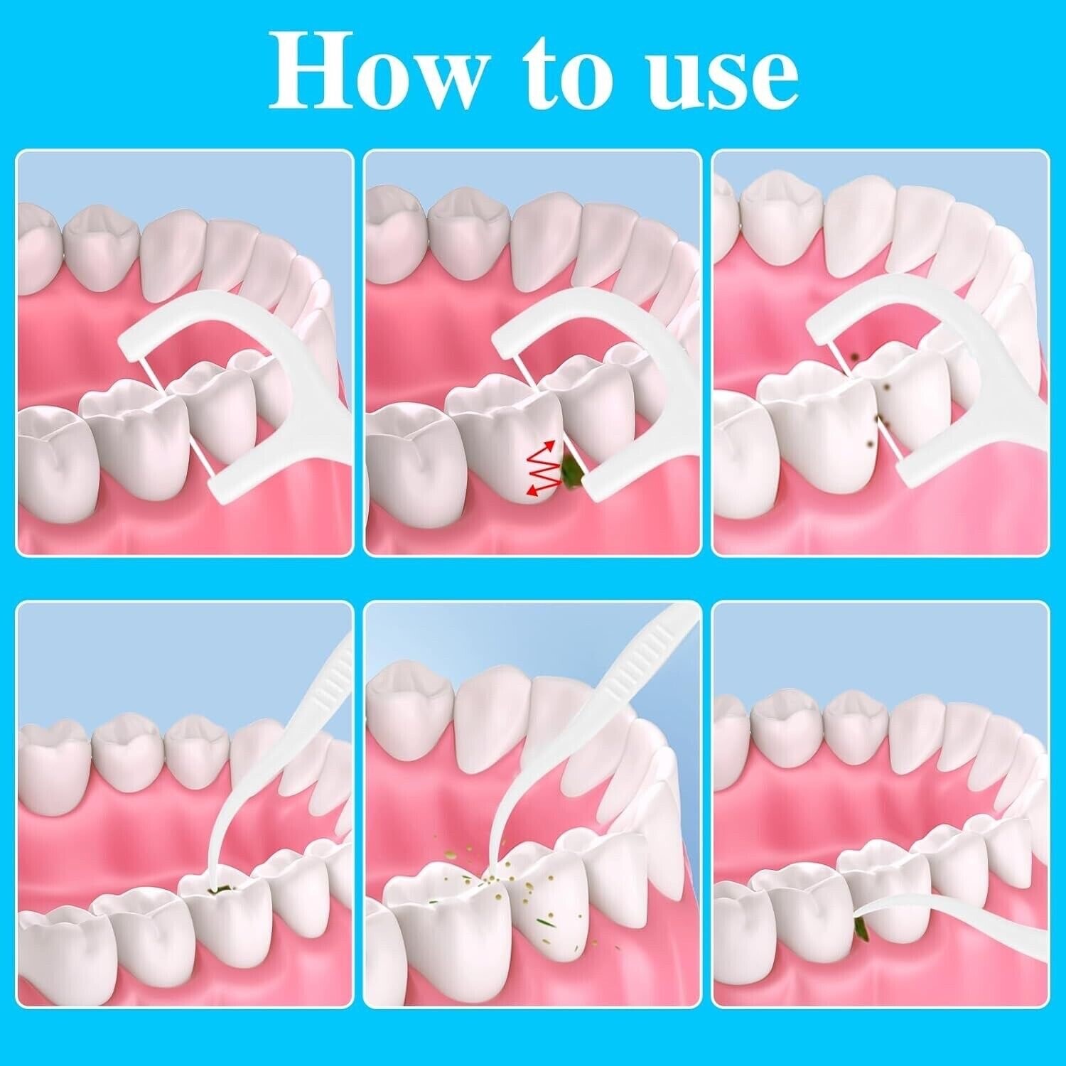 100 pcs Dental Floss Sticks Interdental Tooth Harps Teeth Picks Oral ...