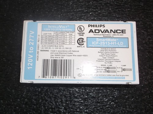 PHILIPS ADVANCE ICF-2S13-H1-LDK CFL Ballast,Electronic,29W,120/277V ...
