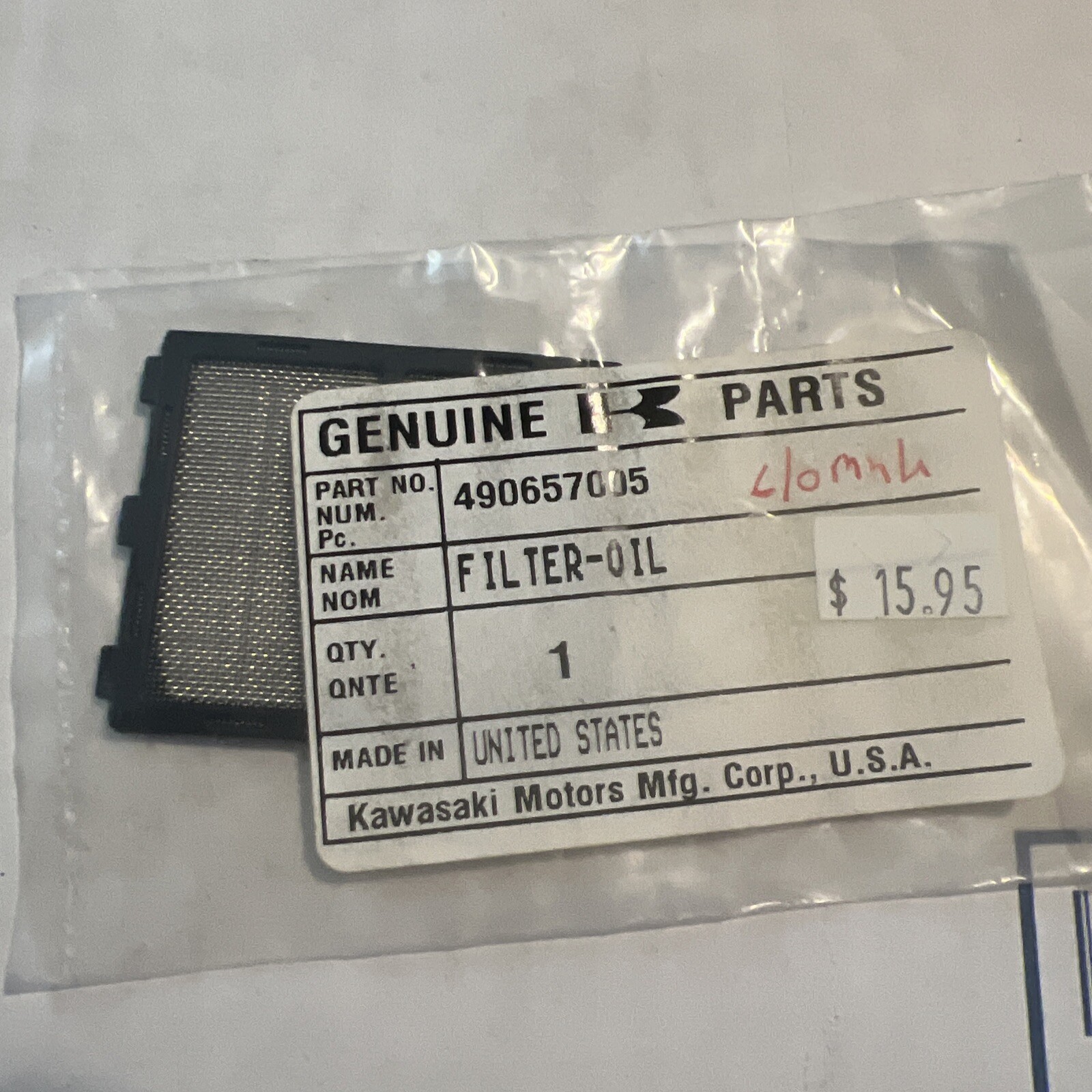 Kawasaki 2005-2016 Mule 600 610 2017-2021 Mule SX Oil Filter Screen ...