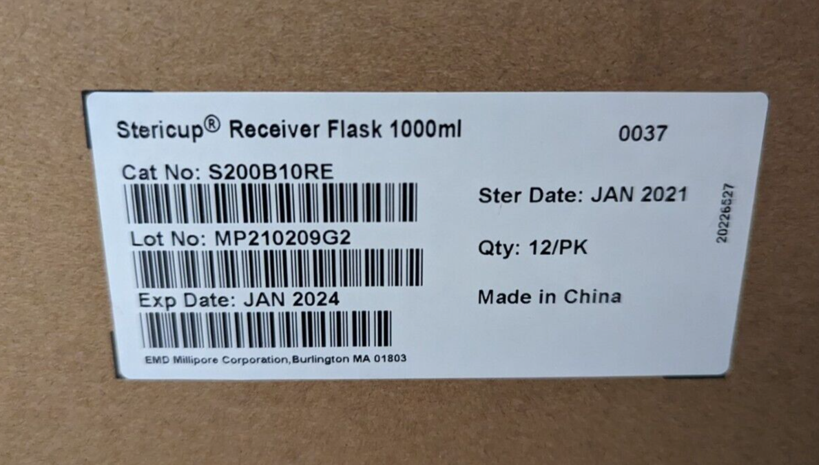Millipore S200B10RE Stericup Quick Release Bottle Top Receiver Flasks ...