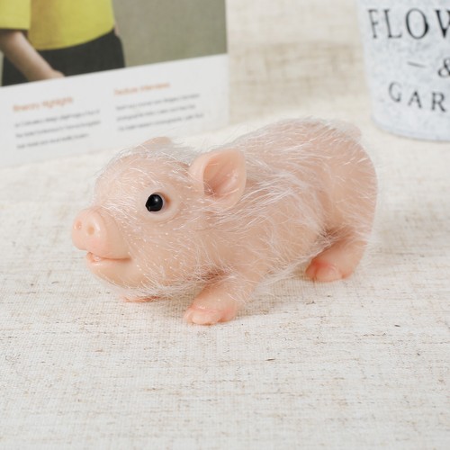 6Inch Silicone Pig Doll Toy Mini Soft Lifelike Silicone Pig Doll Cute ...