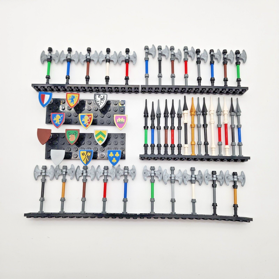 LEGO CASTLE LION KINGHTS,BLACK FALCON MINI FIGURES,WEAPONS,ARMOR ...