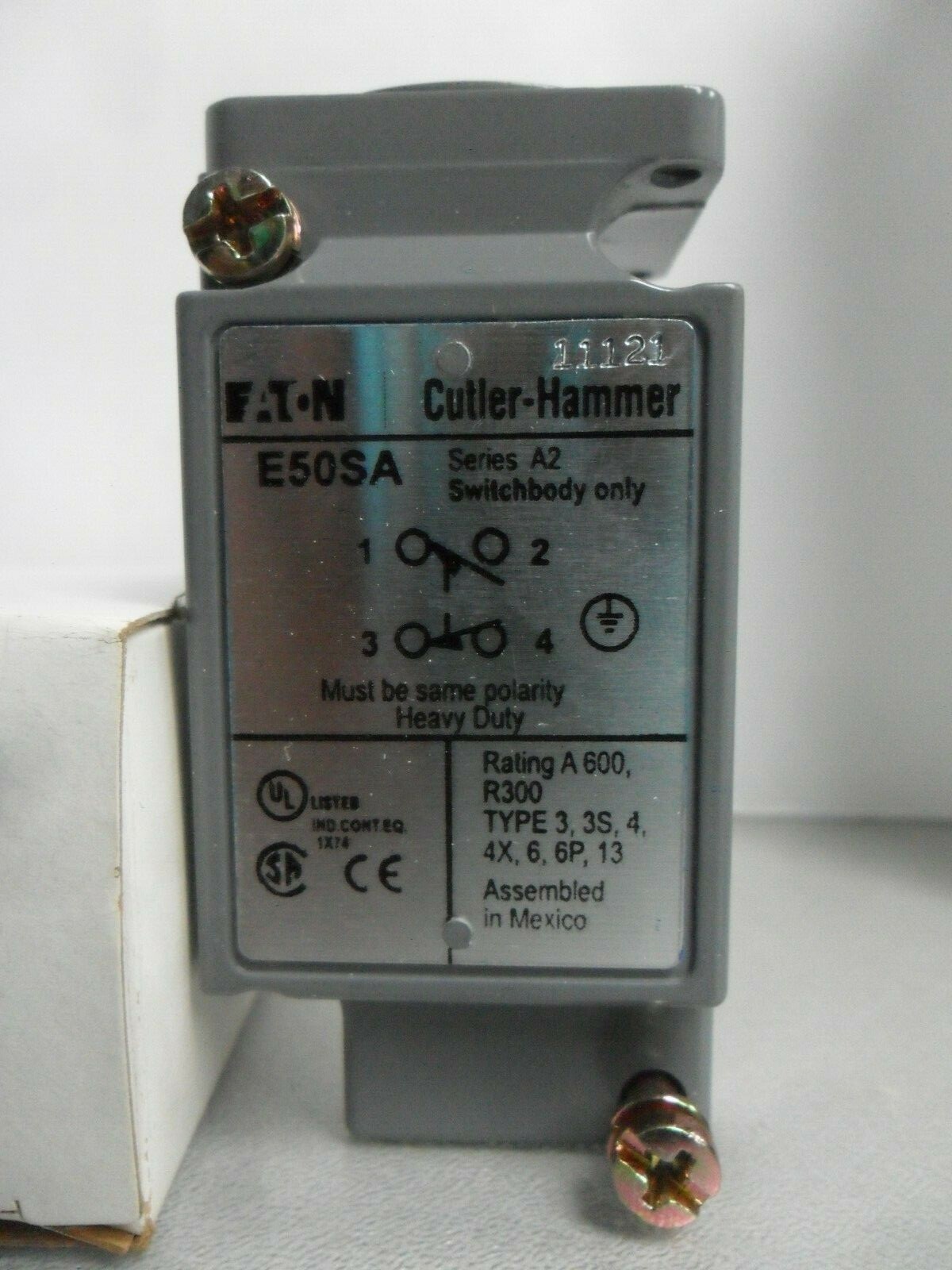 New Eaton Cutler Hammer E50SA Limit Switch Body Series A2 Single Pole ...
