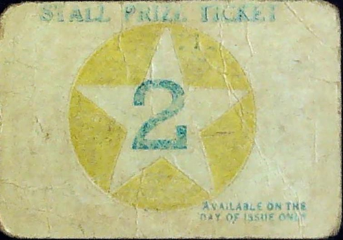 Stall Prize Ticket Stub 2 Star Carnival Midway Arcade Karachi British ...