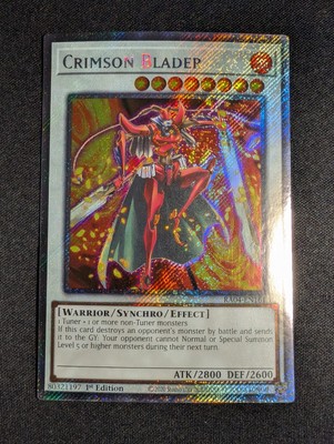 Yugioh - Crimson Blader RA04-EN161 1st Edition Platinum Secret Rare NM | eBay