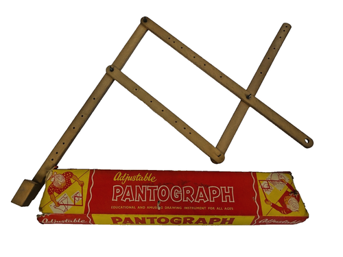 Vintage Adjustable Pantograph Drawing Instrument Wooden Drafting Tool ...
