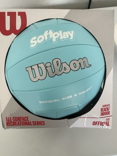 🔥 Wilson Soft Play Volleyball Official Size & Weight Light Teal Blue | eBay