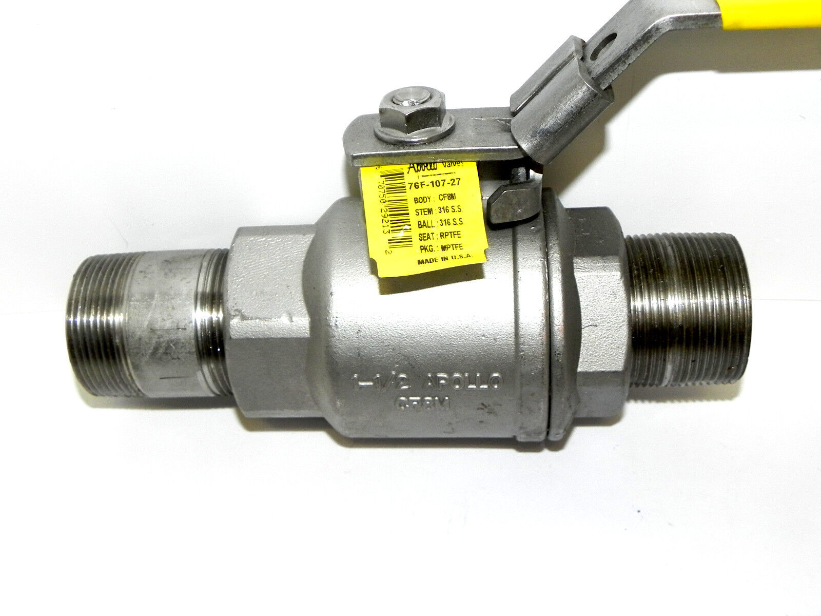APOLLO 76F-107-27 1-1/2" BALL VALVE STAINLESS STEEL FNPT FULL PORT ...