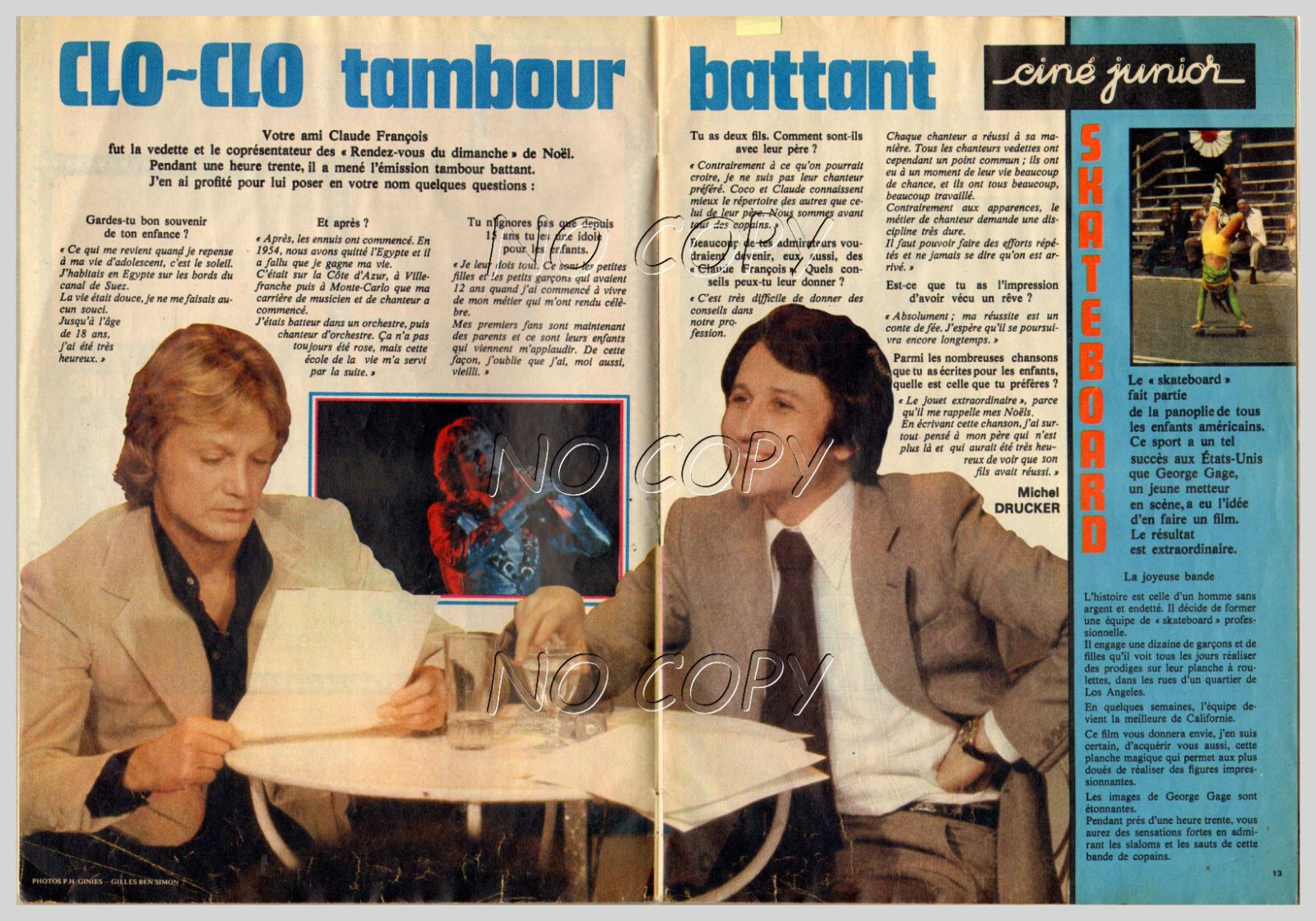 1978 Document CHANSON Claude FRANçOIS CLOCLO 2 pages | eBay