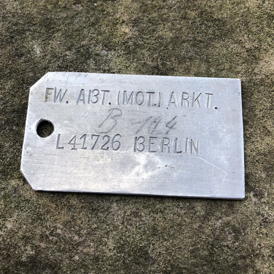 ORIGINAL WWII WW2 German ID Tag - Named And Unit Marked | eBay