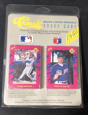 CLASSIC BASEBALL 1990 TRAVEL EDITION BOARD GAME W/ NOLAN KNOWS BO CARD ...