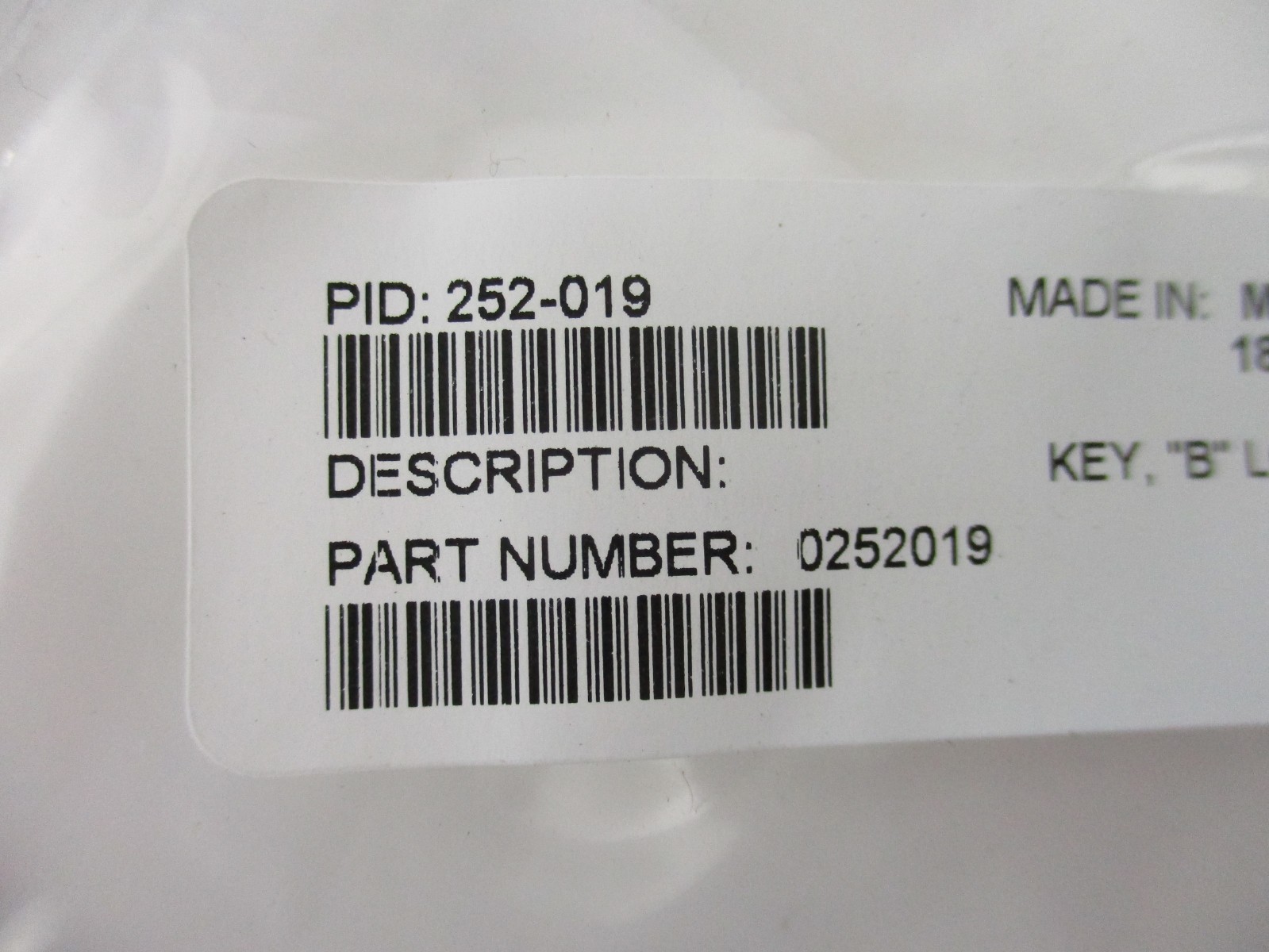 (NEW) SIMPLEX 252-019 - PULL STATION KEY FOR "B" LOCK | eBay