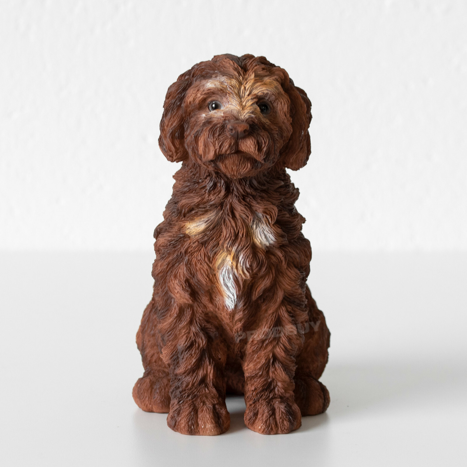 Sitting Cockapoo Dog Ornament 19cm Decorative Sculpture Figure Garden ...