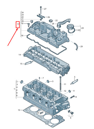 NEW AUDI A3 SPORTBACK 8V ENGINE CYLINDER HEAD COVER 03L103469T ORIGINAL ...