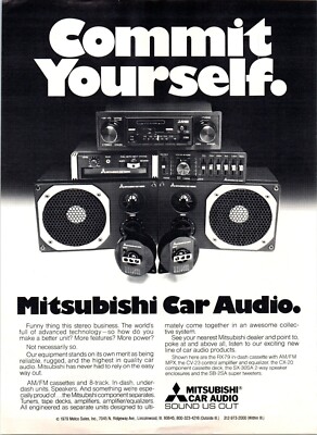 1980 Mitsubishi Car Stereo and Speakers Vintage Print Ad Audiophile 80s ...