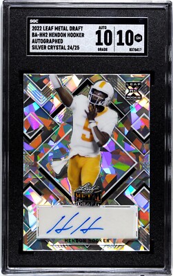 2022 Leaf Metal Draft Hendon Hooker SILVER CRYSTAL /25 SGC 10 w/10 AUTO ...