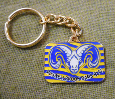 #D406. MUSWELLBROOK RAMS RUGBY LEAGUE BADGE KEYRING | eBay Australia