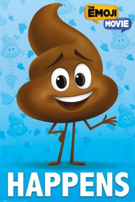 Affiche Emoji Movie Poop Happens 61x91,5 Cm | 24x36 Pouce NEUF Scellé ...