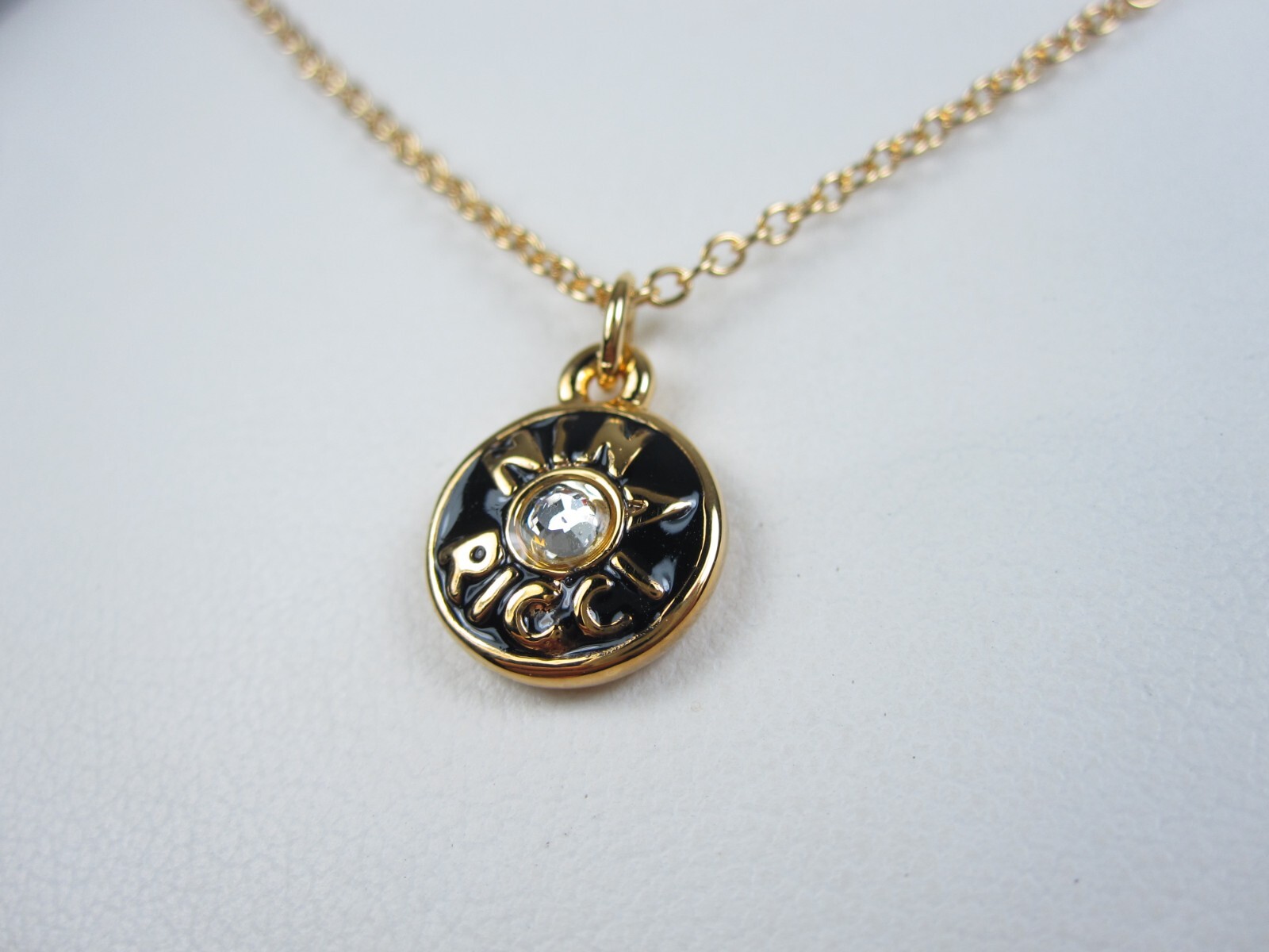 Nina Ricci Gold Plated Pendant with Swarovski Crystal & Enamel 16-18 ...