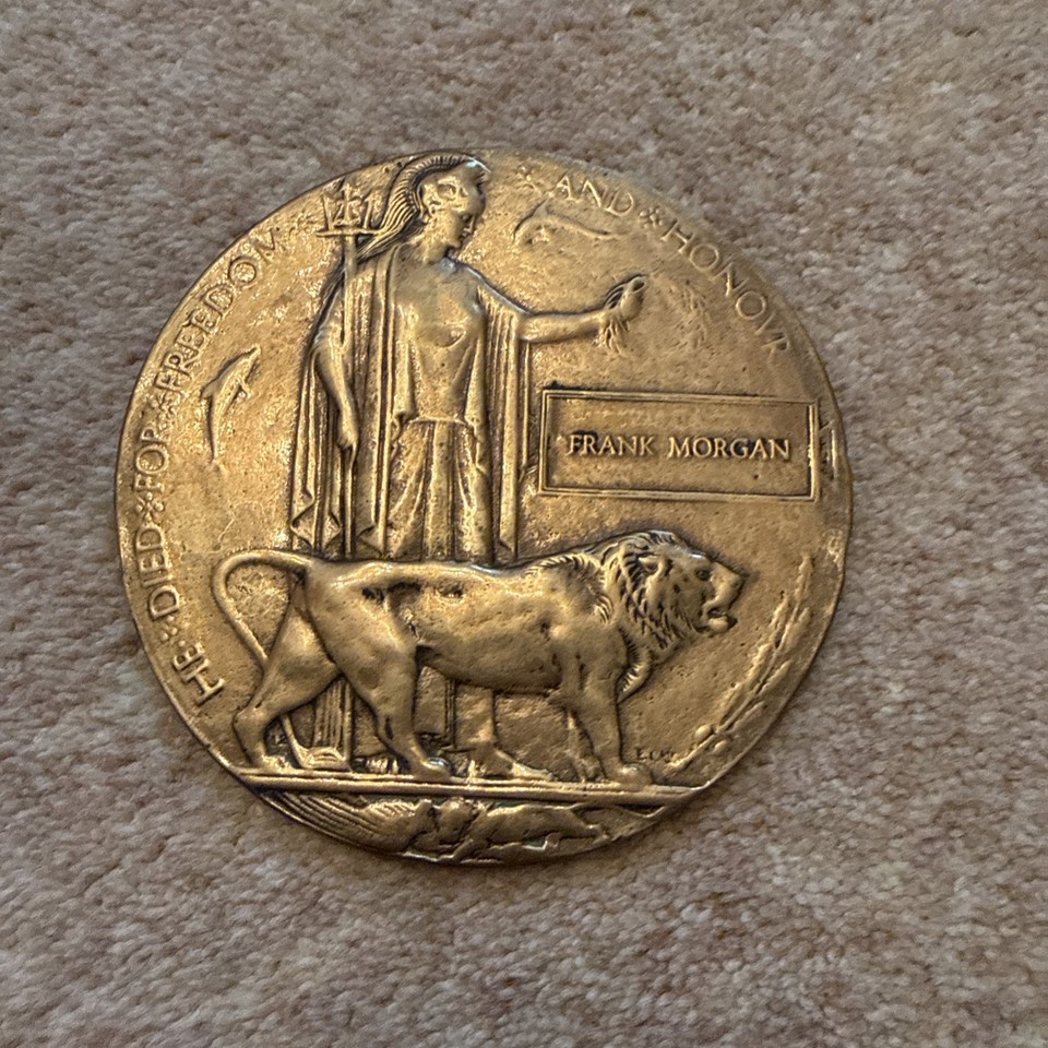 FIRST WORLD WAR WW1 MEMORIAL PLAQUE DEATH PENNY PLAQUE BRONZE with ...