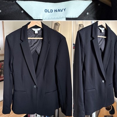 Old Navy Women’s Black Jacket Blazer Suit One Button Lined Size L | eBay