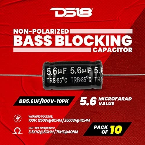 5.6uF 100V Non-Polarized Bass Blocking Capacitor - 10 Pack Audio ...