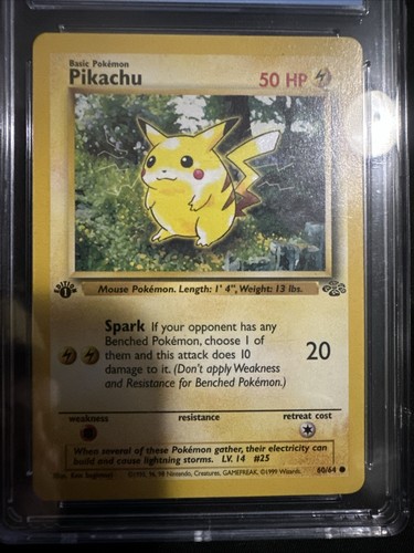 Pokemon Jungle Pikachu 1st Edition PSA 9 Mint #60/64 Red Cheeks 1999 ...