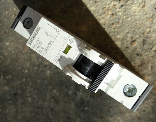 SIEMENS D4 5SY4104-8 MCB SINGLE POLE CIRCUIT PROTECTION 240/400V 4A FREE UK POST | eBay