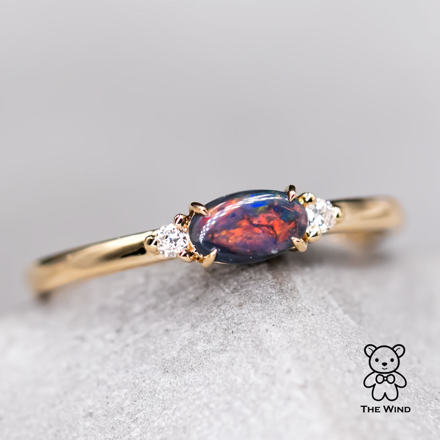 Black Opal Engagement Rings