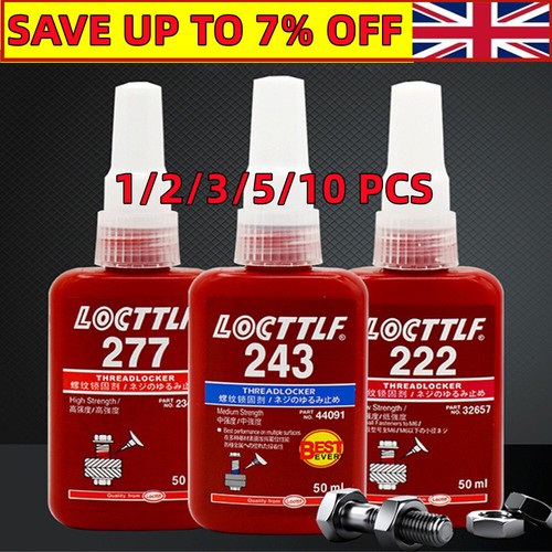 1-10X 50ML 243 Thread Lock Bolt Lock Tight Medium Strength Fast Fix ...