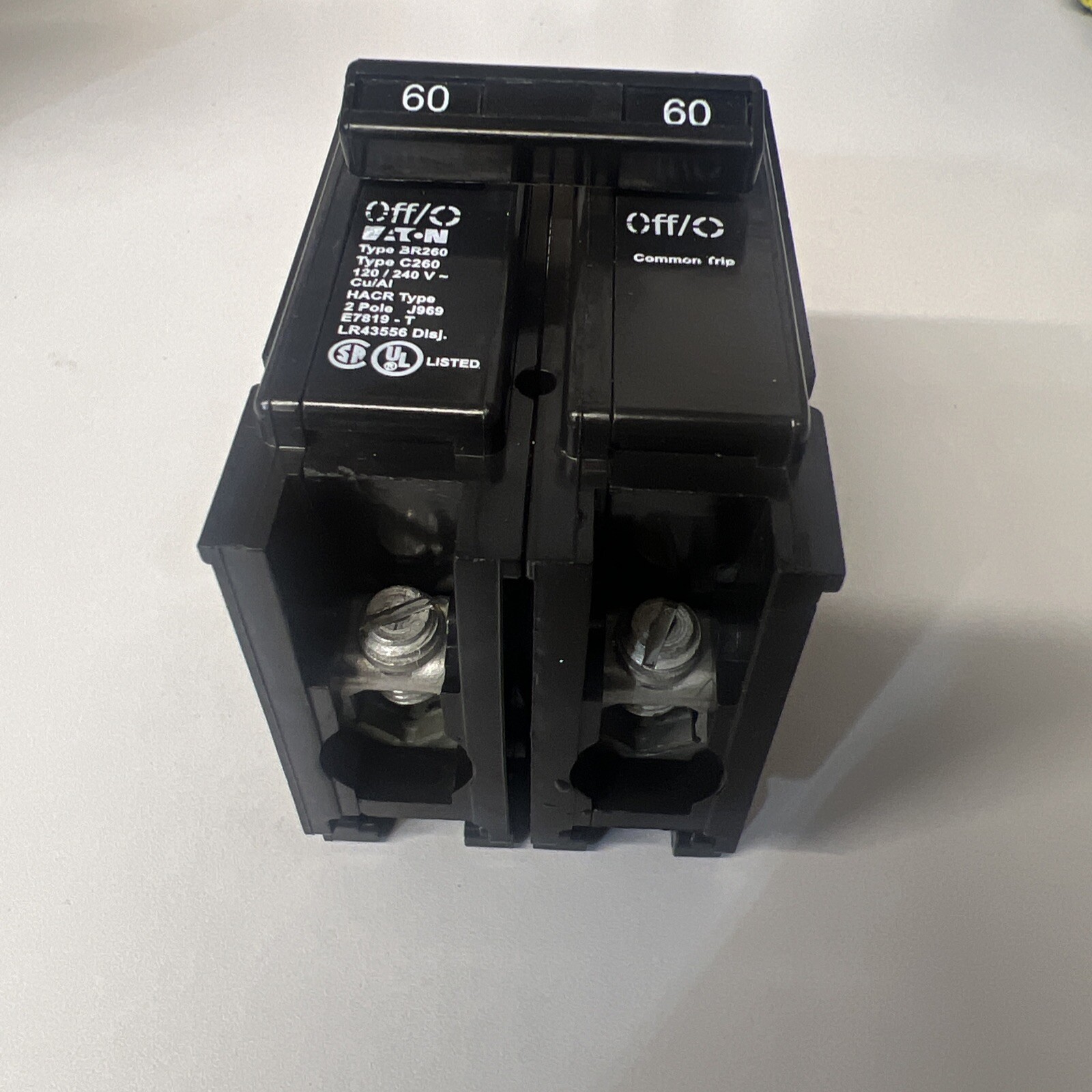 Used Eaton BR260 60 Amp 2 Pole 120/240V C260 Plug in Circuit Breaker | eBay