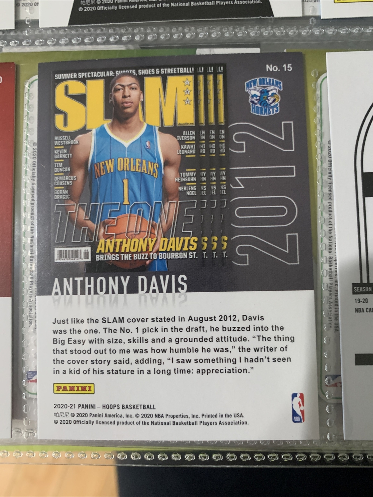2020-21 Panini NBA Hoops - Slam Anthony Davis #15 for sale online | eBay