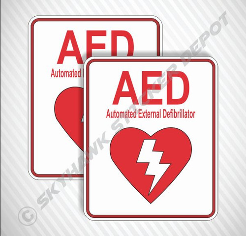 AED Automated External Defibrillator Sticker Set Vinyl Decal Label Car ...