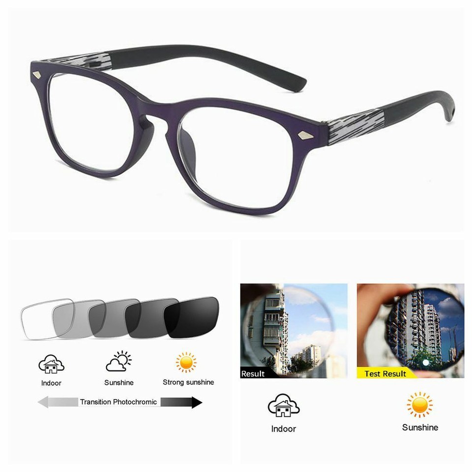 Bifocal Retro Rectangle Rx Optical Transition Photochromic Reading ...