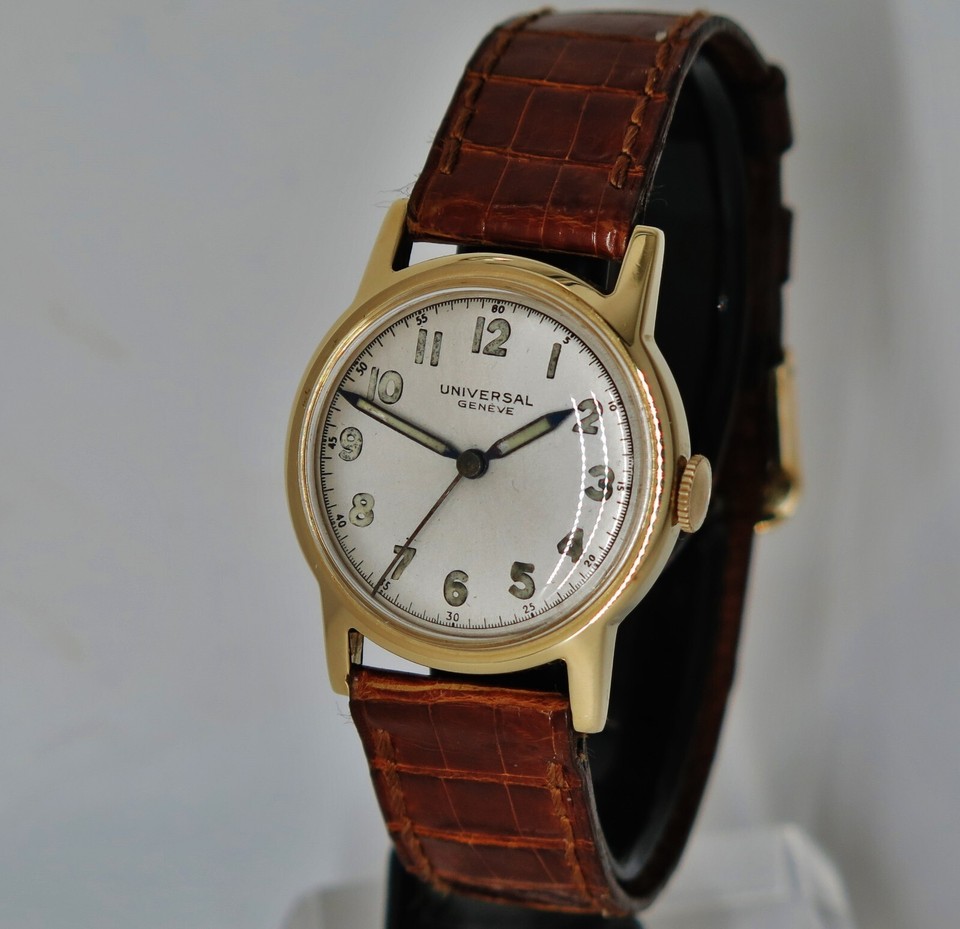 Universal Geneve 14k solid gold watch hand winding cal 265 fully ...