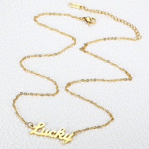 Creative Personality Letter Lucky Women's Pendant Stainless Steel ...