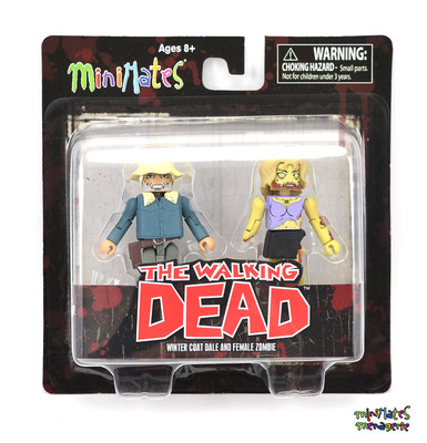 Walking Dead Minimates Series 1 Female Zombie & Winter Coat Dale ...