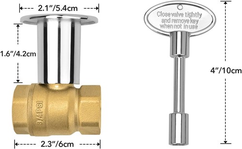 Skyflame 3/4 Inch Straight Gas Key Valve Kit for Fire Pit Fireplace ...