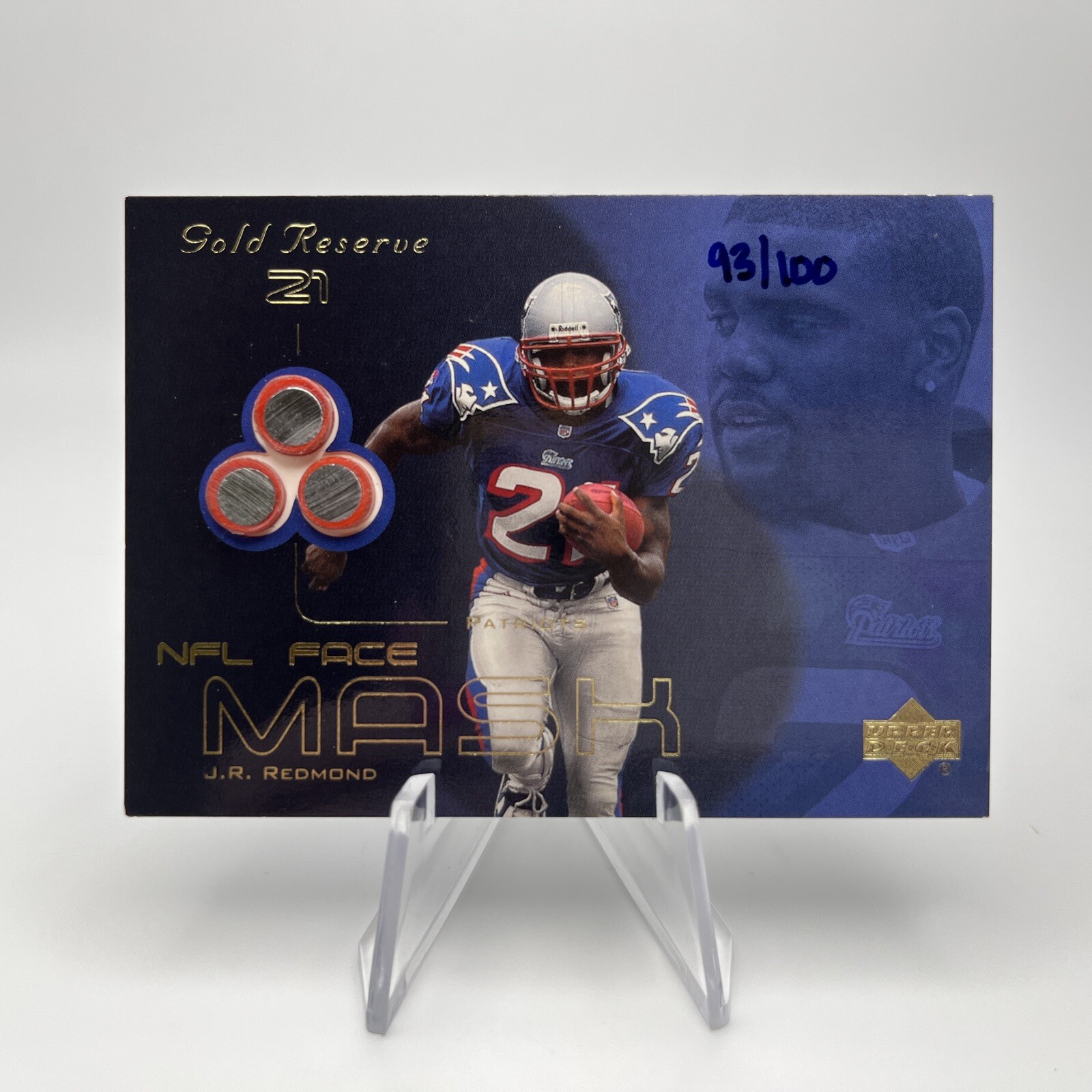 2000 GOLD RESERVE JR REDMOND /100 HELMET FACE RELIC NEW ENGLAND ...