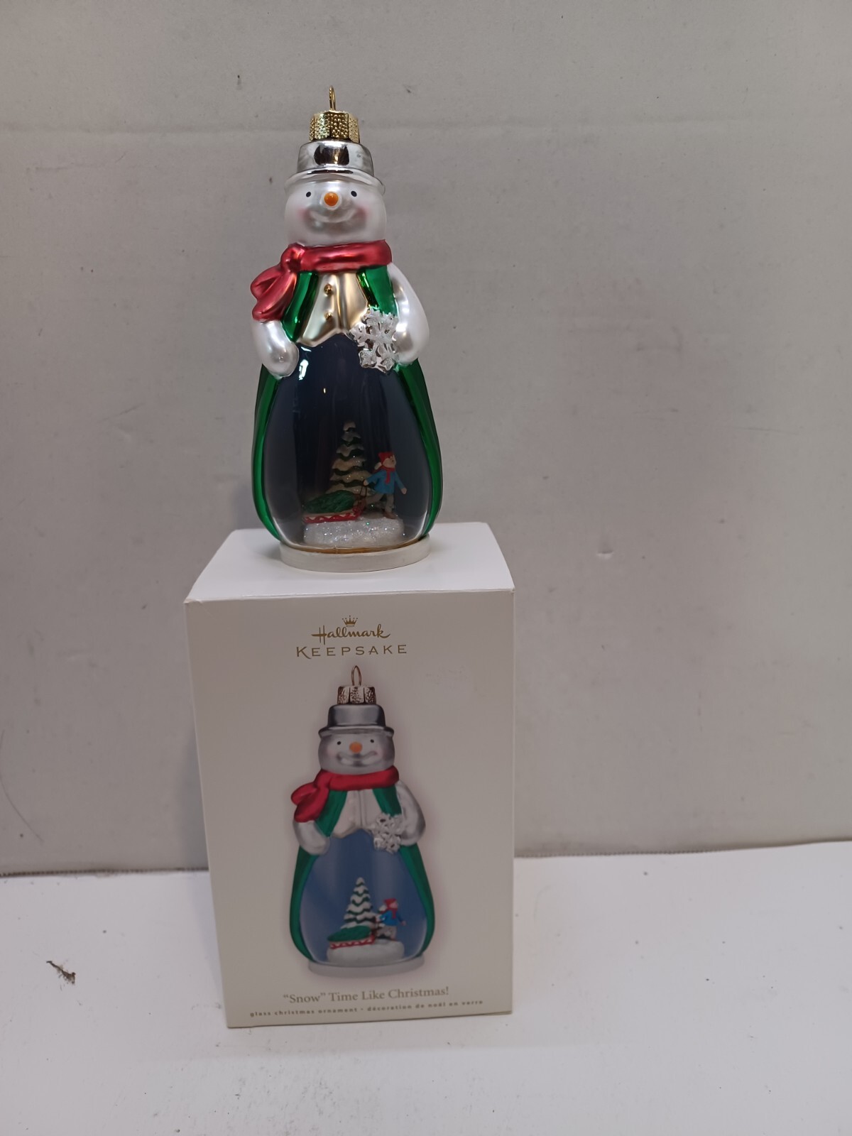 Hallmark Keepsake Ornament Snow Time Like Christmas Snowman Glass ...